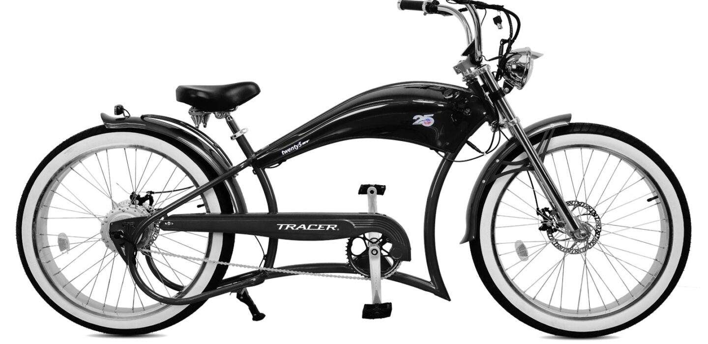 Tracer Twenty5 GT 26″ 48V/17.5Ah 500W Chopper Cruiser E-Bikes – Evunicycles